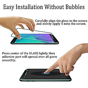 KATIN [2-Pack] For Samsung Galaxy J7 2017, J7 Prime, J7 Perx, J7 Sky Pro, J7 V, J7 Perx Tempered Glass Screen Protector No-Bubble, 9H Hardness, Easy to Install