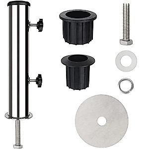 Outdoor Patio Umbrella Base Stand, Stainless Steel Patio Umbrella Stand Marble Flag Pole Holder Heavy Duty Granite Umbrella Stand for Yard, Garden, Deck, Backyard and Balcony (for Dia.1.25"-1.9")