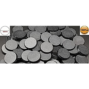EEcliP 100pcs Round Plastic Model Bases 40mm or 1.57inch for Gaming Miniatures or Wargames Table Games MB540