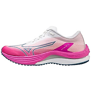 Mizuno Women's Wave Rebellion Flash Running Shoe, White/Silver, 8
