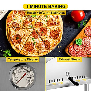 VEVOR Wood Fired Oven 12",Outdoor Pizza Oven with Foldable Legs,Stainless Steel Pizza Maker 932℉ Max Temperature,Wood Pellets Burning Pizza Oven with Accessories for Outside,Garden,Courtyard Cooking.