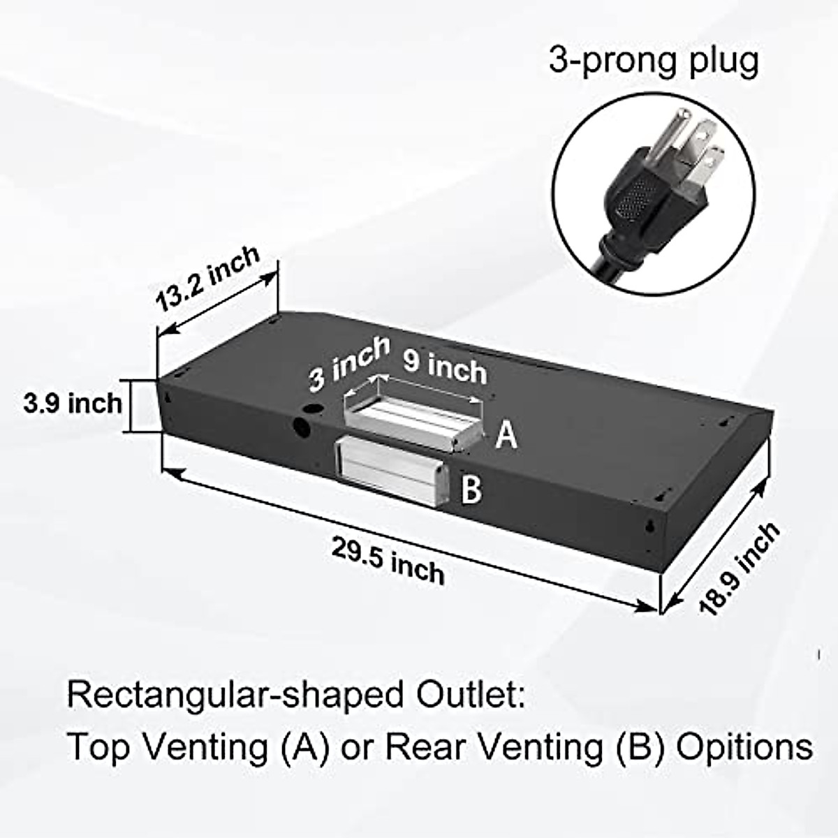 SNDOAS Range Hood 30 inch Under Cabinet with Charcoal Filter,Ductless Range Hood w/ 3 Speed Exhaust Fan,Stainless Steel Black Range Hood w/LED Light,Push Button,Under Cabinet Kitchen Hood