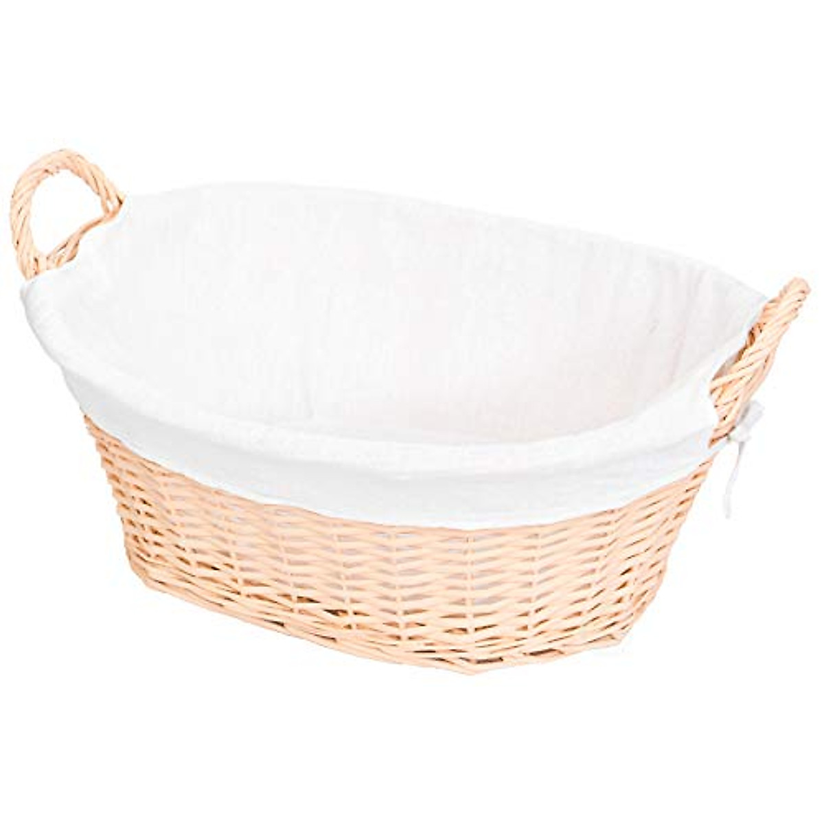 Vintiquewise Willow Laundry Hamper Basket with Liner and Side Handles