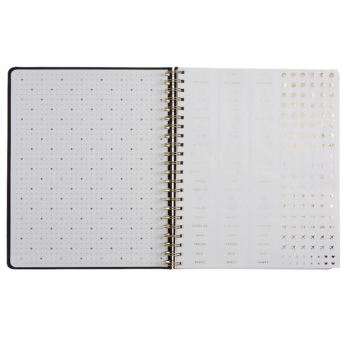 russell+hazel 2024 Weekly Planner, October 2023 - December 2024, Office Supplies, Black Vegan Leather, Includes 190 Stickers, 9.125” x 11.25”