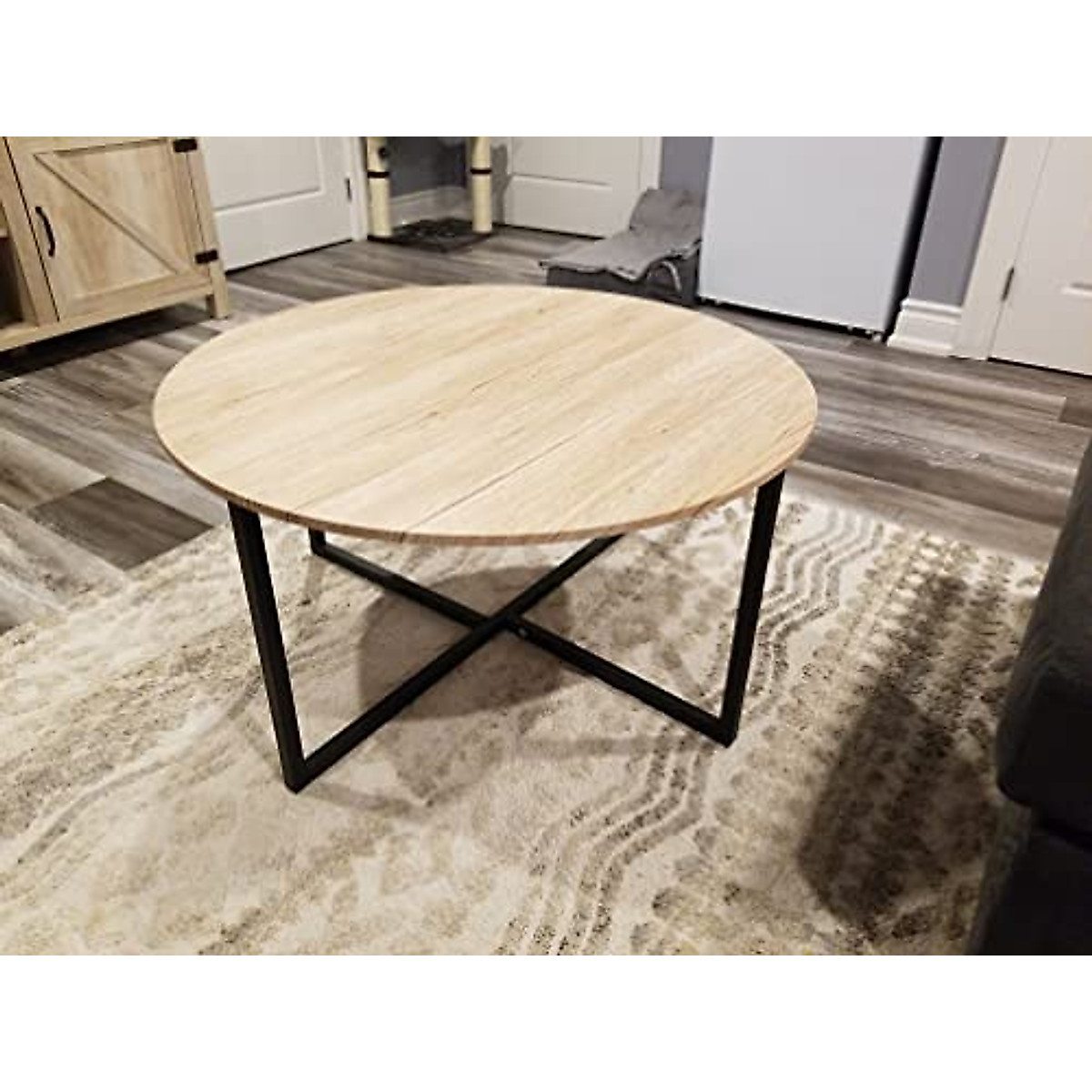 Round Coffee Table Kitchen Dining Table Modern Leisure Tea Table Office Conference Pedestal Desk Computer Study Desk White/Black