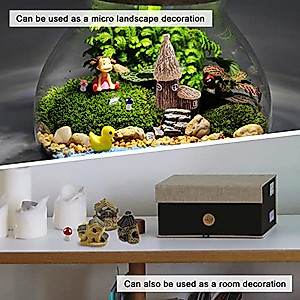 Fairy Garden Accessories, 12Pcs Fairy Garden Kit, Outdoor Miniature Garden House Bridge Pond, Garden Ornament Figurines Supplies for DIY Craft Landscape Yard Bonsai Decoration (12)