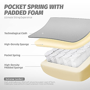 Dowinx Gaming/ Office Chair Breathable Fabric with Pocket Spring Cushion and 4D Armrests, High Back Ergonomic Computer Chair with Massage Lumbar Support Task Chair with Footrest Grey