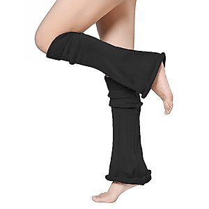 WODECASA Girls Kawaii Leg Warmers Knitted Flared Leg Sleeves Goth Crochet Baggy Cuff Ankle Heap Socks