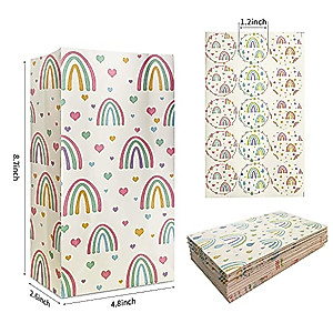 TOSPARTY Unicorn Rainbow Party Favors Candy Treat Gift Bags with Stickers for Birthday Wedding Baby Shower Party Supplies (bkue)