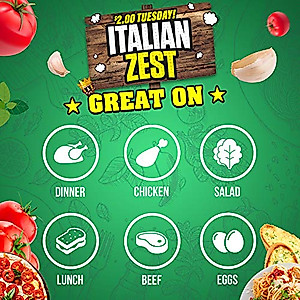 Italian Zest Seasoning Mix by Flavor God - Premium All Natural & Healthy Spice Blend for Salad, Pasta, Chicken & Seafood - Kosher, Low Sodium, Dairy-Free, Vegan & Keto Friendly