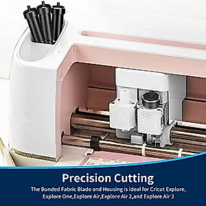 Explore Deep Cut Blade with Hosing for Cricut Maker, Explore Fabric Blade,Fabric Bonded Blade and Housing Compatible with The Explore One, Explore, Explore Air, Explore Air 2 and Explore Maker 3。（black）