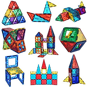 Magnetic Tiles, Toy for 3 4 5 6 Year Old Boys Girls Kids & Toddlers, Magnetic Blocks Building Set, Magnetic Tiles for Kids, STEM Educational Building Toy, Magnet Tiles Toy, Best Gift for 3-8 Year Olds