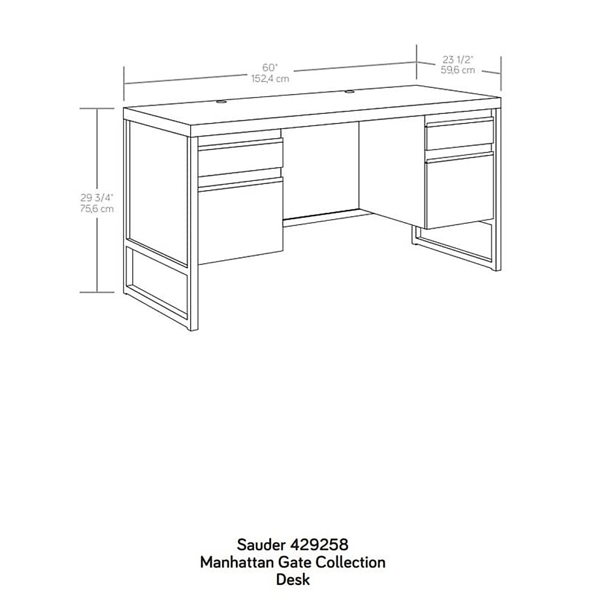 Sauder Manhattan Gate Engineered Wood Computer Desk in Mystic Oak