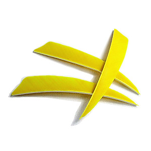 Letszhu Archery Arrows Feather Fletching 4 Inch Real Turkey Vanes for Hunting Target Shooting (25 Pack) (Yellow)