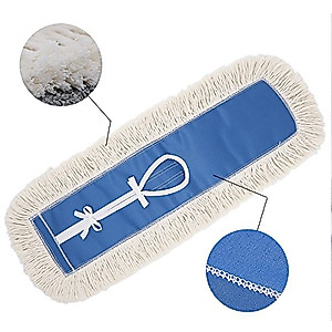 24 Inch Industrial Strength Cotton Dust Mop Head Refill, Replacement Head for Home, Industrial and Commercial Use, Fits Standard Size Mop Frame 1pc