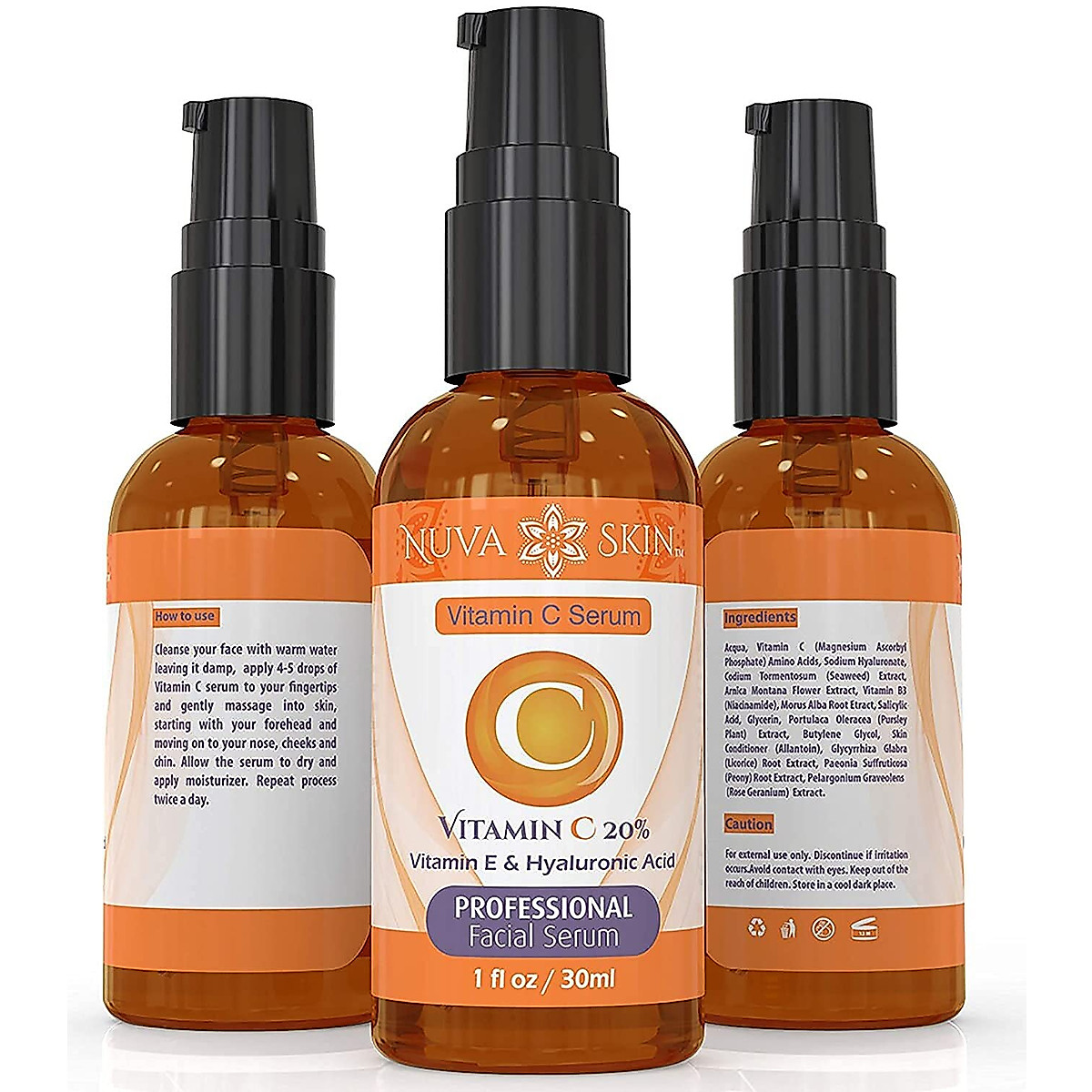 Vitamin C Serum for Face - Face Serum Vitamin C and Hyaluronic Acid, Anti Aging serum, Brightening Serum, Brightening Face Serum with Vitamin C Oil, Facial Serum for Collagen Production & Reduced Acne