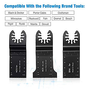 Powerextra 50 Pack Bi-Metal Wood/Metal Oscillating Saw Blades Universal Quick Release Multitool Tool Blade Japan Tooth for Bosch, Craftsman, DeWalt, Dremel, FEIN, Ridgid, TCH, Makita, Milwaukee