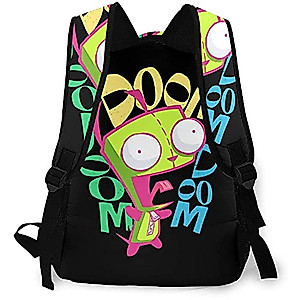 Invader Zim Backpack Laptop Travel Bag Durable Waterproof for School College Student Knapsack