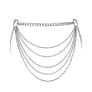 Body Chains Belts For Women Sexy Waist Chain Rhinestone Body Jewelry Rave Outfits Festival Accessories (Silver01)