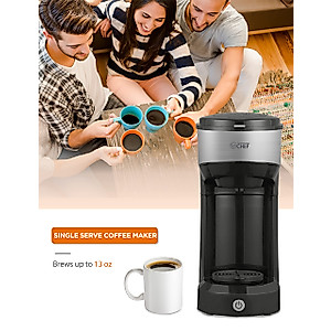 Commercial CHEF Coffee Machine, Single Serve Coffee Maker, Portable Coffee Maker Single Serve with 13 Ounce Water Tank & One Touch Button for Coffee Brewing