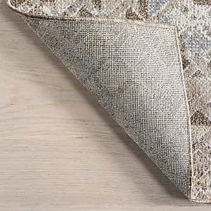 nuLOOM Carley Geometric 7x9 Machine Washable Area Rug for Living Room Bedroom Dining Room Kitchen, Beige/Ivory