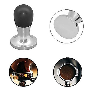 Krome Dispense 53 mm Stainless Steel Round Handled Krometamp Coffee Tamper, Barista Flat Base Style- C2279