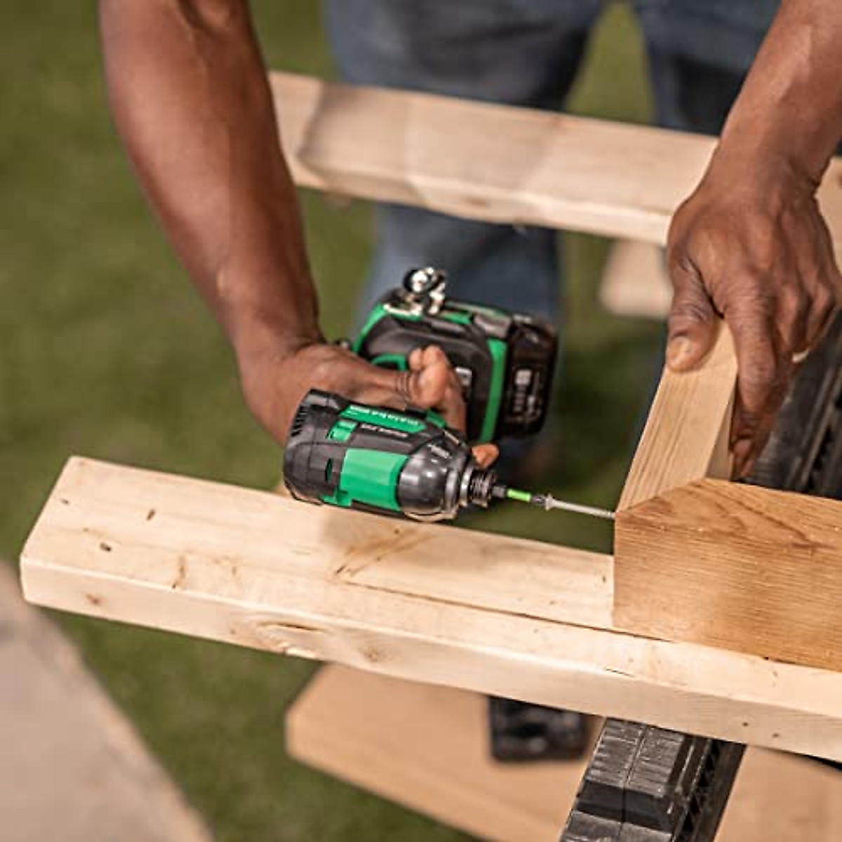 Metabo HPT Pneumatic Framing Nailer + 18V Impact Driver Pro Bundle Kit, 3-1/4-Inch Framing Nailer with BONUS 18V Triple Hammer Impact Driver Kit, KNR83A5(S)