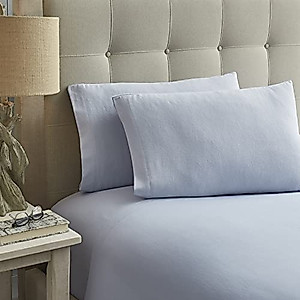 Laura Ashley Home - Full Sheets, Cotton Flannel Bedding Set, Brushed for Extra Softness & Comfort (Blue, Full)