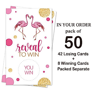 Haizct 50 Pack Flamingo Bridal Shower Scratch Off Game Cards for Country Wedding, Bridal Shower, Bridal Lottery Tickets, Wedding Shower Ideas, Baby Shower