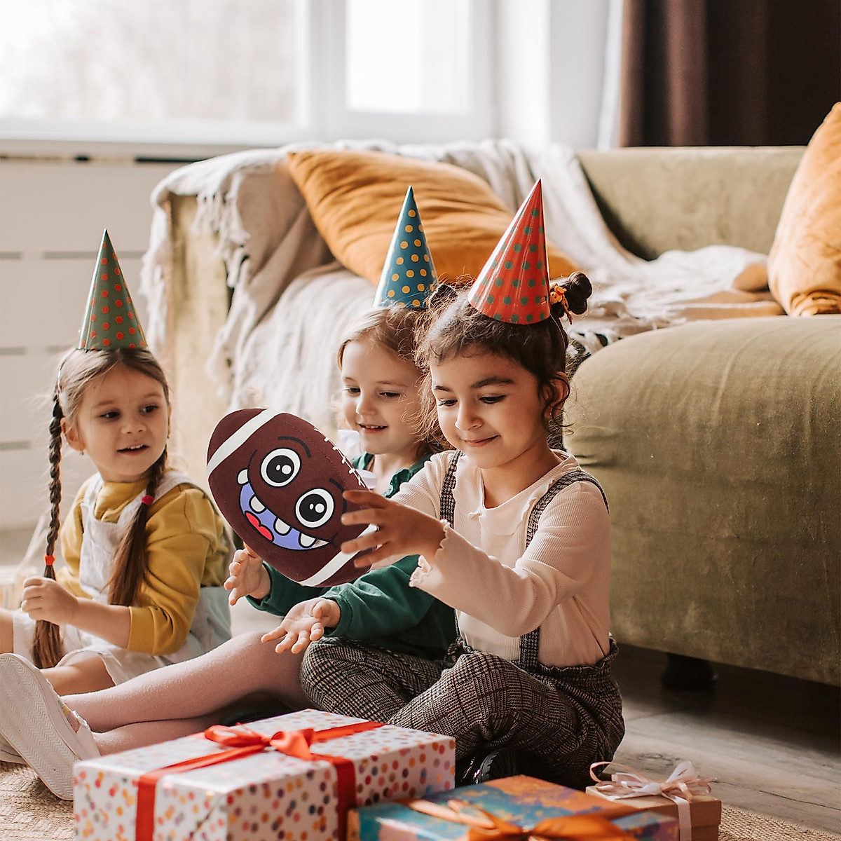 QUICK HORSE Talking Football Plush Pillow 8.6" Sports Balls Toy Interactive Stuffed Football Throw Shaped Pillow Football Stuffy Plushie with Music and Sound for Kids Toddlers