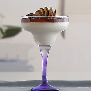 lav Margarita Glasses Set of 6 - Margarita Cocktail Glasses 10.25 oz - Multi Colored and Clear Stems Set of 6 - Classic Cocktail Drinking Glasses for Frozen Drinks