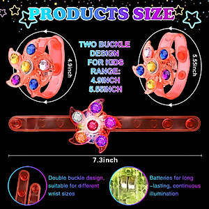 BSTCRAFT 22 Pack LED Light Up Fidget Spinner Bracelets, Glow in The Dark Party Supplies Party Favors for Kids Lights Up Bracelet Goodie Bag Filler Fidget Toy Treasure Box Gifts Birthday Christmas