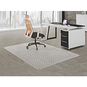 HOMEK Large Office Chair Mat for Carpeted Floors, 44" x 58" Clear Desk Floor Mat for Low Pile Carpets- Easy Glide Floor Protector Mat for Office Chair