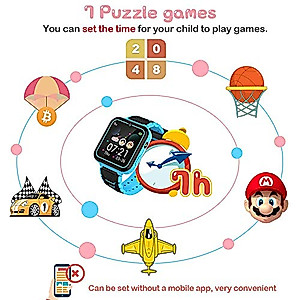 AWEHIRU Kids Smart Watch - Smart Watch for Boys Girls with 16 Games Camera MP3 Music SOS Alarm Clock Flashlight Kids Phone Watch 3-12 Years Old Students Gifts