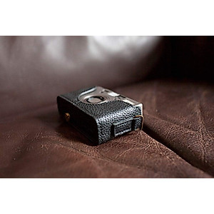 Funper Handmade Genuine Real Leather Half Camera Case Bag Cover for Contax T3 Black