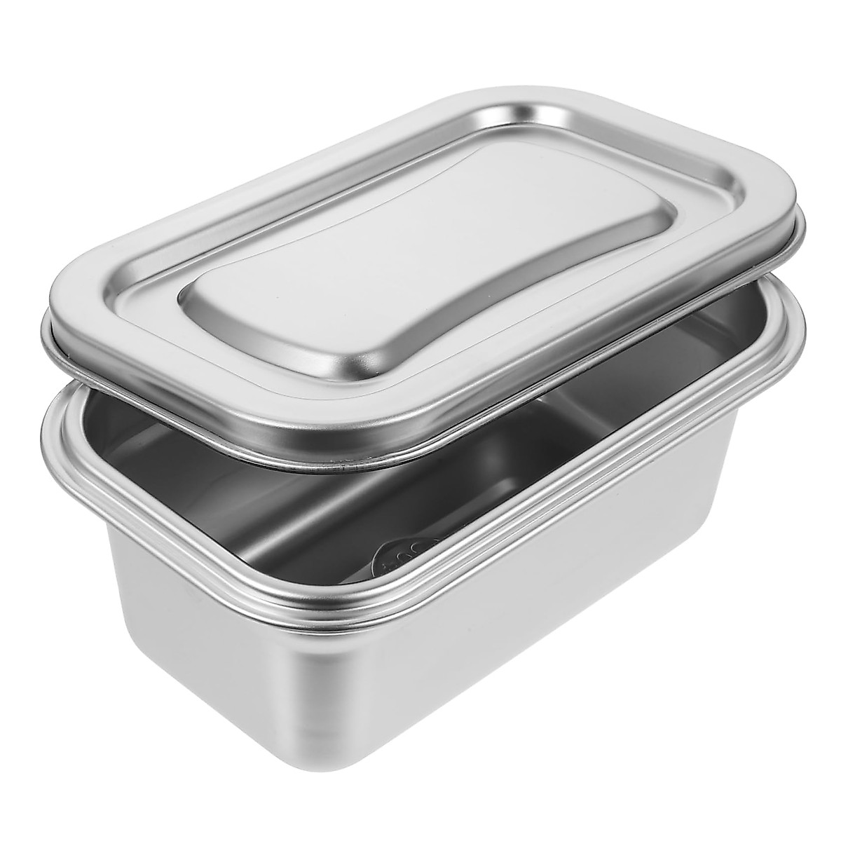 OUNONA 3pcs Ice Cream Box Stainless Steel Refrigerator Round Container with Lid Freezer Container Empty Ice Cream Containers Refrigerator Food Storage Bin Household Storage Box, 17X11X7CM, Silver