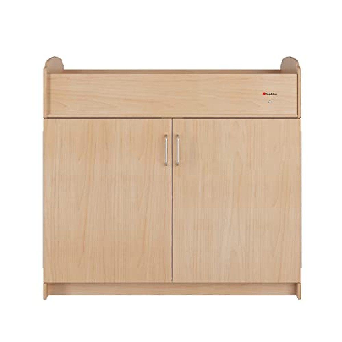 Foundations Serenity Daycare Changing Table with Storage Cubbies, Baby Diaper Changing Station for Childcare Centers, Includes 1" Foam Mattress Pad, Natural Wood Finish