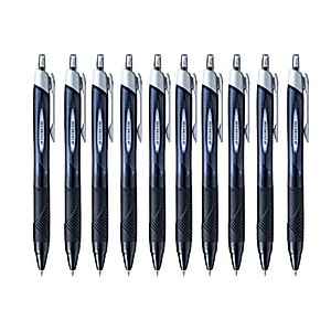 Uni-ball New Jetstream Extra Fine & ultra micro Point Retractable Roller Ball Pens,-rubber Grip Type -0.38mm-Black Ink-value Set of 10