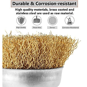 Wire Brush Wheel Cup Brush Set,12 Pack Coarse Crimped 1/4 Inch Shank Wire Wheel for Drill Attachment