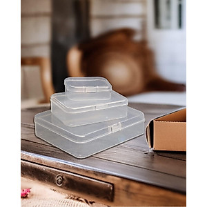 CHSZCHOMER 28 pcs Mini Clear Plastic Storage Boxes with Lids - Stackable Containers for Hair Accessories, Earrings, Crafts, Sewing Supplies Bead Storage