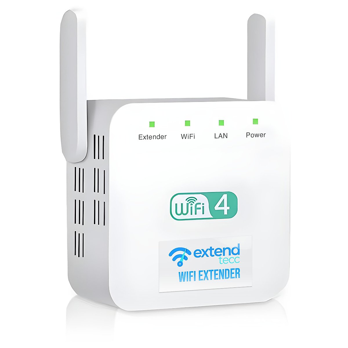 Extendtecc WiFi Booster Wireless WiFi Extender Signal Booster 300Mbps, WiFi Repeater Wireless Signal Booster 2.4 GHz Dual Band 4 Antennas 360° Full Coverage Internet Extender