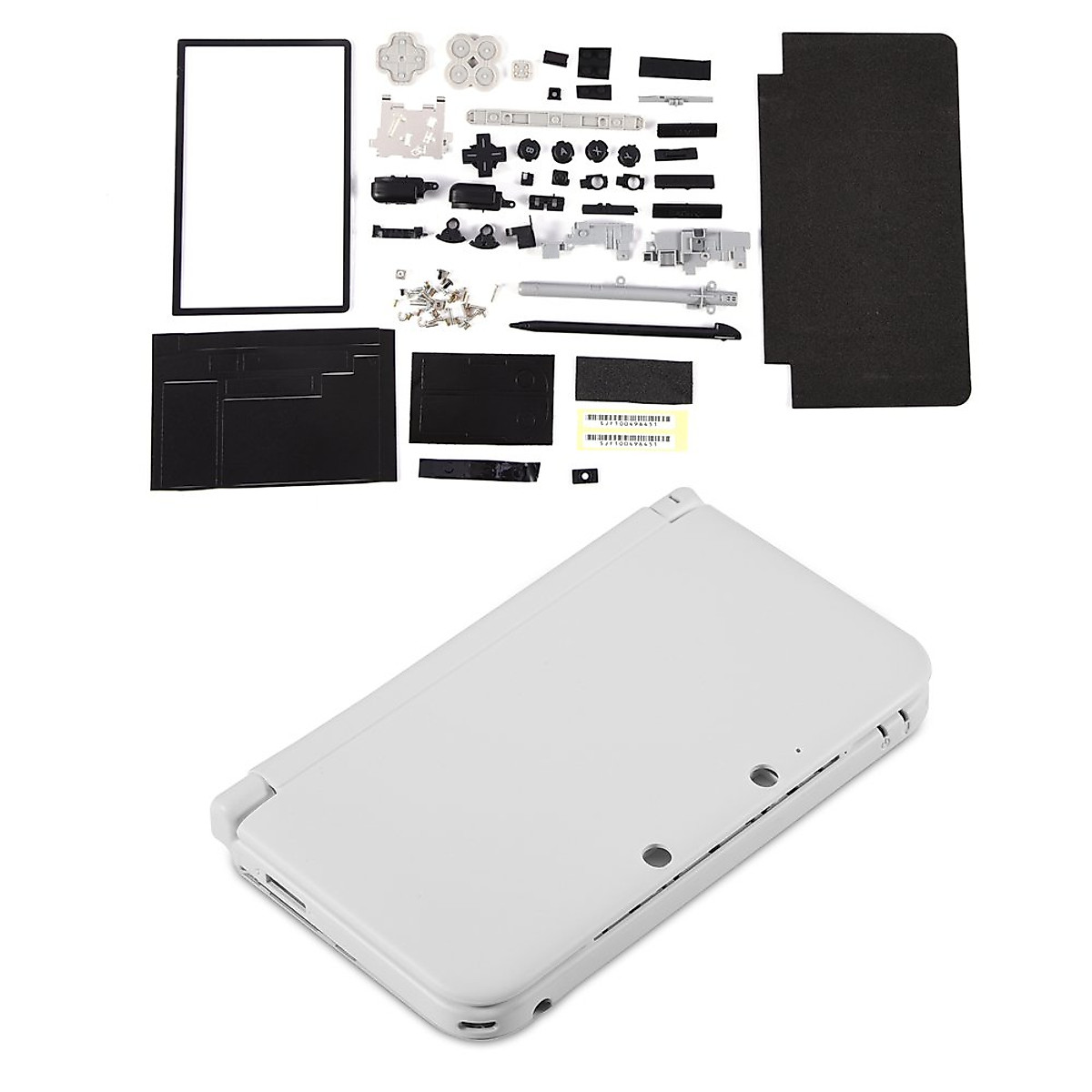 ZPSHYD Full Housing Case, Full Housing Case Cover Shell with Buttons Replacement Part for 3DS XL Game (White)
