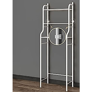 JOCHER 3-Tier Over The Toilet Storage Rack, Multifunctional Bathroom Organizer Over Toilet Shelf,Stable Freestanding Toilet Rack Storage Shelves, Space Saver,Metal,19.7" W x 9.85" D x 60" H(White)
