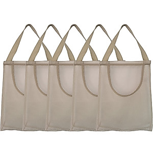 5Pack Hanging Mesh Onion Bags Mesh Garlic Net Bags Reusable Net Storage Produce Bags (Portable open pocket)