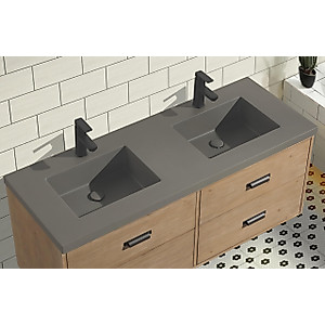 Ari Kitchen & Bath Kane 55" Bathroom Vanity Weathered Fir