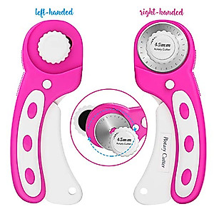 Rotary Cutter Kit, 45mm Rotary Cutter Tool Kit with Rotary Cutter, 12x18 Inch A3 Cutting Mat, Patchwork Ruler, 10 Fabric Clips, 50 pins and 3 Spare Blades