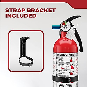 Kidde Fire Extinguisher for Home & Office Use, 5-B:C, 3.2 Lbs., USCG Approved with Strap Bracket (Included)