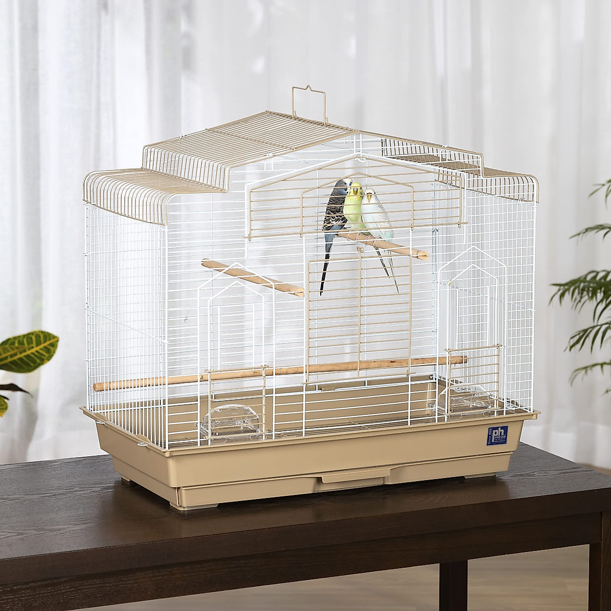 Prevue Pet Products SP50051 Barn Style Bird Cage, Brown/White