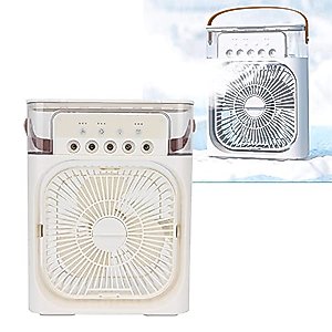 Portable Air Conditioner Fan, Mini Cooler Fan, Plastic Misting Humidifier Fan Rechargeable Desktop Air Cooler