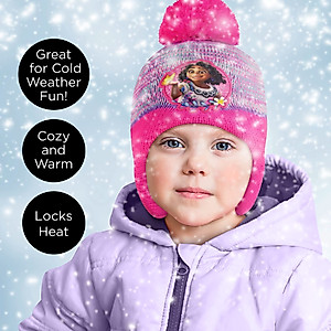 Disney Girls Toddler Winter Hat and Mittens Set Ages 2-4 Or Encanto Hat and Kids Gloves Set for Ages 4-7